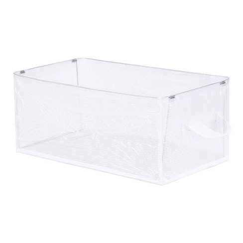 Unique Bargains Collapsible Pvc Storage Bin With Handles For Shelves ...