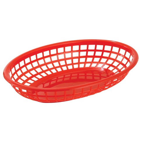 Winco Oval Fast Food Basket, 9-1/2" X 5" X 2", Red - Pack Of 12 : Target