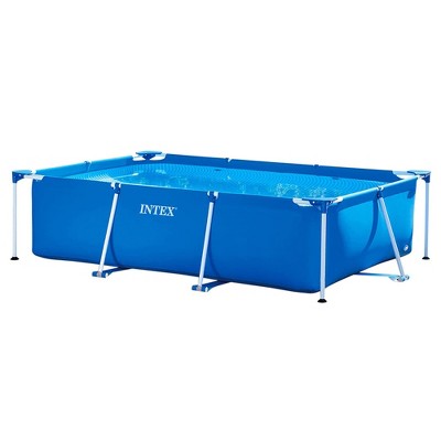 Intex 86" X 23" Rectangular Frame Above Ground Outdoor Home Backyard ...