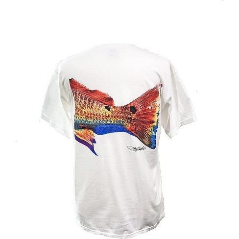 Beafish Designs Men's Comfort Fishing T-shirt - White Redfish Tail : Target