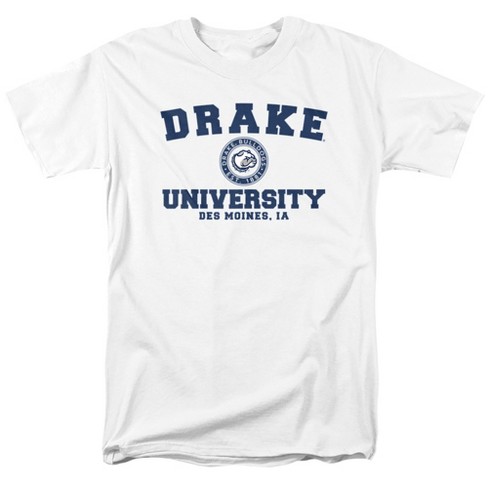 Drake University Official Circle Logo Adult T-shirt, White, Large : Target
