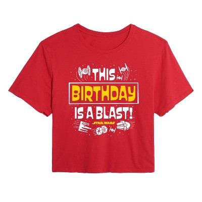 Women's Star Wars This Birthday Is A Blast Cropped Graphic T-shirt ...