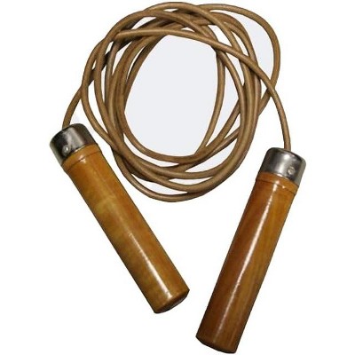 Amber Cowhide Leather Jump Rope With Wooden Handles & Bearings ...