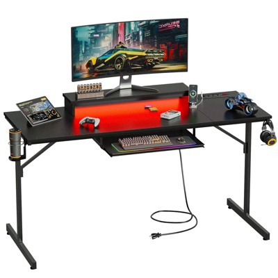 Bestier 42 Inch Small Gaming Desk With Monitor Stand : Target