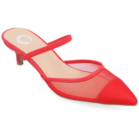 Journee Collection Womens Allana Slip On Kitten Heel Mule Pump Red 6.5 : Target
