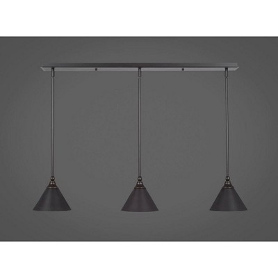 Toltec Lighting Any 3 - Light Chandelier In Dark Granite With 7" Dark ...