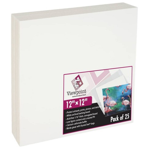 Viewpoint Foam Backing 12x12" 1/8 In Thick 25-pack, Acid-free Pre-cut ...