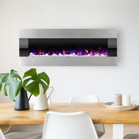 Wall-mounted Electric Fireplace - Indoor Led Fireplace Heater With ...