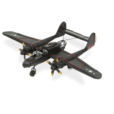 Homeroots 4" Black And Red Metal Hand Painted P-61 Black Widow Model ...