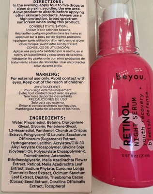 Beyou. Retinol Anti Aging Face Serum, Youth Recover + Blemish Defense ...