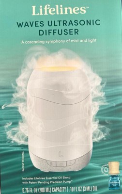 200ml Waves Ultrasonic Diffuser: Lifelines Aromatherapy With Mesmerizing Light Display : Target
