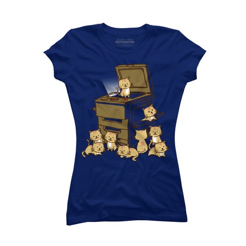 Junior's Design By Humans Copycat By Radiomode T-shirt - Royal Blue ...