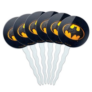 The Flash Batman Logo Cupcake Picks Toppers Decoration Set of 6 : Target