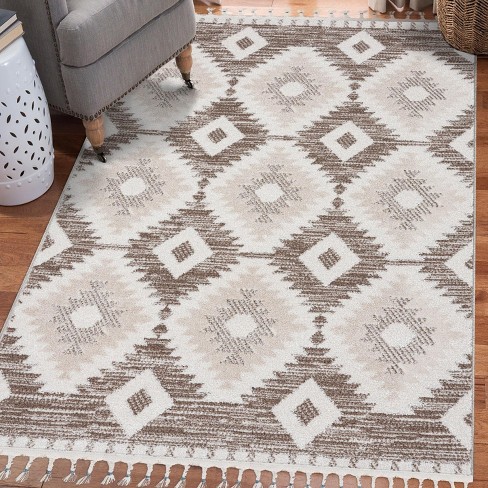 Luxe Weavers Moroccan Geometric Diamond Brown 6x9 Area Rug : Target