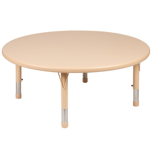 Flash Furniture 45" Round Natural Plastic Height Adjustable Activity ...