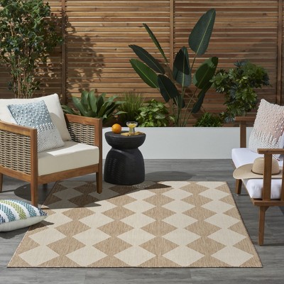 Nourison Positano Retro Diamond Flatweave Indoor Outdoor Low Pile Area ...