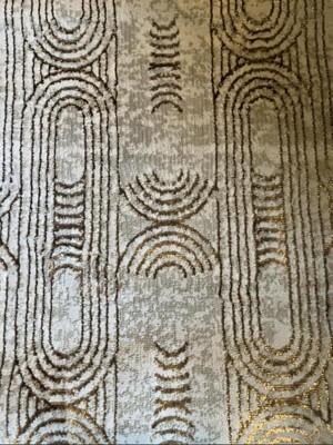 2'2"x8' Gimeas Geometric Runner Rug Gold/beige - Jaipur Living : Target