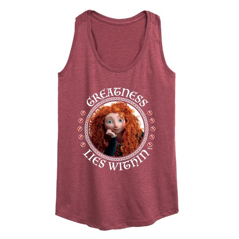 Women's Disney Merida Greatness Lies Within Graphic Racerback Tank ...