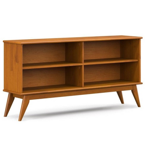 Wyndenhall 30" Tierney Low Bookcase Teak Brown: Modern Style, 4 Fixed ...