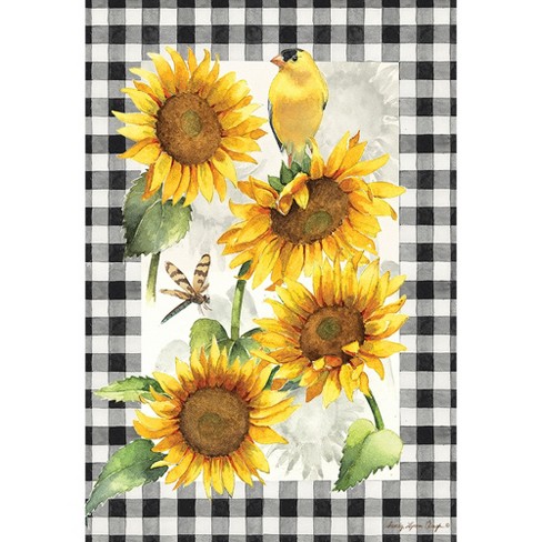 Sunflower And Goldfinch Garden Suede Flag : Target