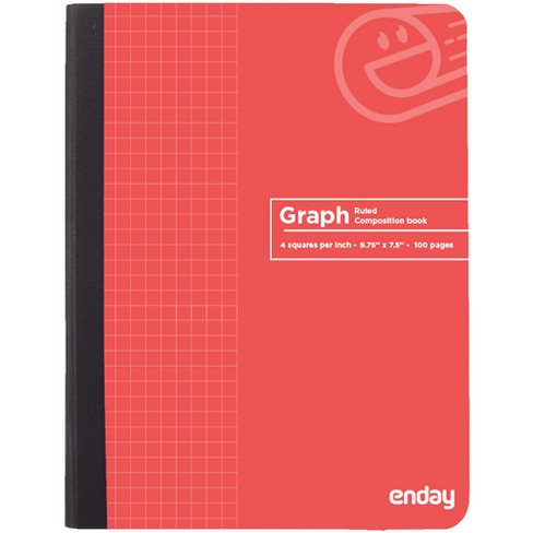 Enday 100 Ct. Quad-ruled Composition Notebook, Red : Target