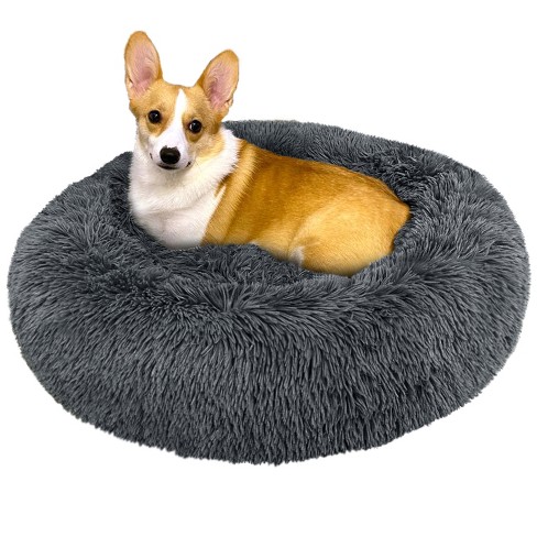 Petami Calming Dog Bed For Puppy Cat Kitten, Round Washable Pet Bed ...