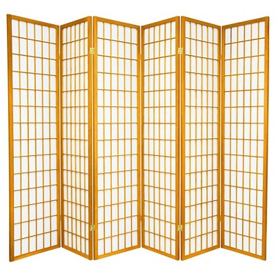 6 Ft. Tall Window Pane Shoji Screen - Black (5 Panels) : Target