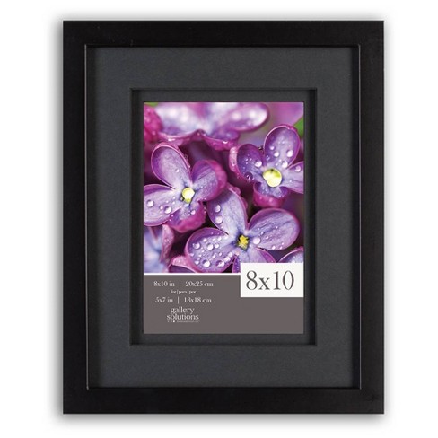 Gallery Solutions 8"x10" Black Tabletop Wall Frame With Double Black ...