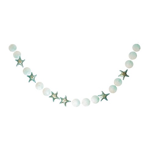 Gallerie Ii 60" Aqua Starfish Coastal Beach Disk Garland : Target