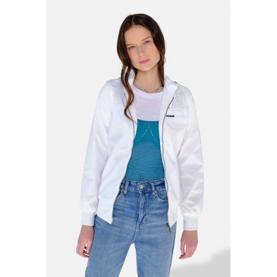Members Only Women's Classic Iconic Racer Jacket - Large, White : Target