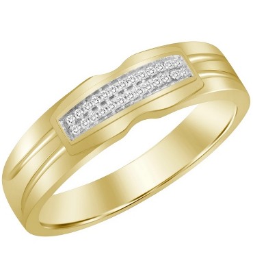 Pompeii3 Mens 14k Yellow Gold Diamond Wedding Anniversary Ring - Size 9 ...
