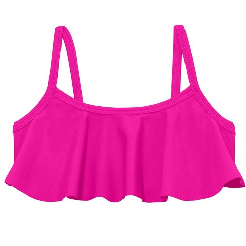 City Threads Usa-made Upf 50+ Girls Flounce Bikini Top | Hot Pink - 4t ...