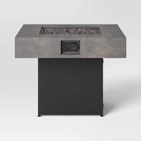 34" Square Liquid Propane Fire Pit - Gray - Threshold™: Outdoor Heating ...