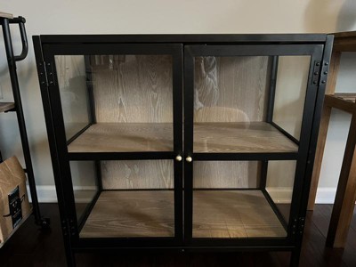 30" Crystal Cove Glass Cabinet Black - Threshold™ Designed With Studio ...