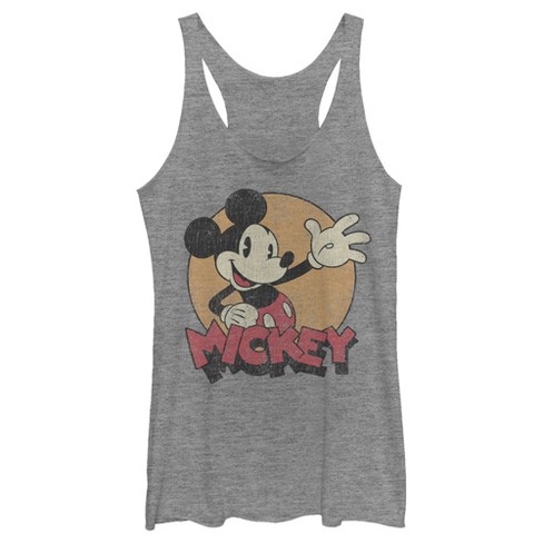 Women's Mickey & Friends Retro Mickey Mouse Racerback Tank Top : Target