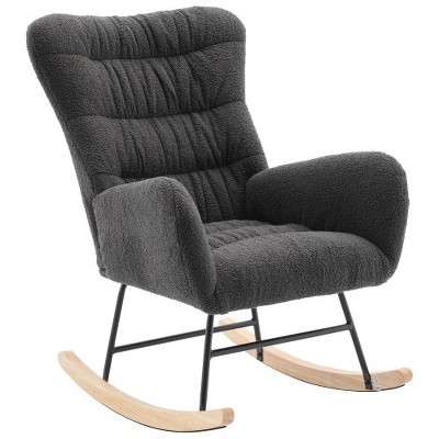 Yashiya Mid - Century Retro Modern Fabric Upholstered Rocking Chair ...
