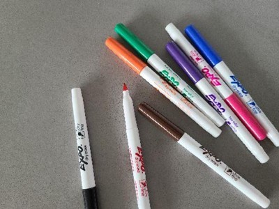 Expo 8pk Dry Erase Markers Ultra Fine Tip Multicolored: Whiteboard ...