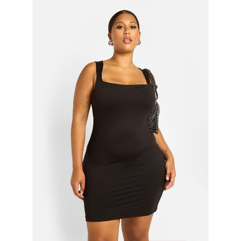 Rebdolls Women's Sophie Cotton Bodycon Mini Dress - Black - 5x : Target