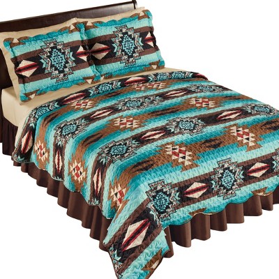 Collections Etc Reversible Southwest Geometric Aztec Quilt King Multi ...