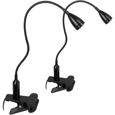 Pro Track Black Led Adjustable Gooseneck Clip Light Set Of 2 : Target