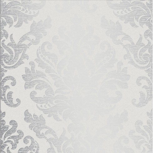 Antique Gris Grey Damask Paste The Wall Wallpaper : Target