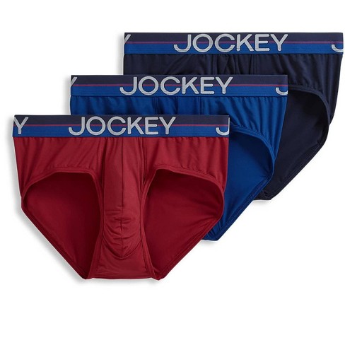 Jockey Men's Infinite Cool Microfiber Stretch Brief - 3 Pack M Red ...