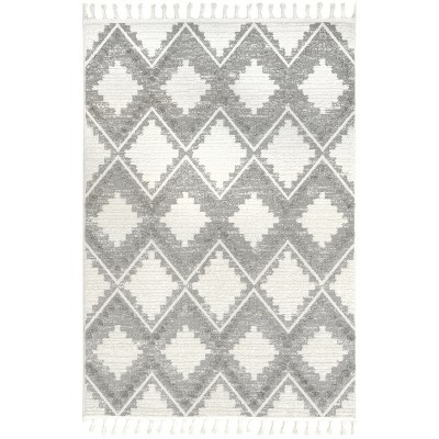 Nuloom Marissa High/low Diamond Tassel Area Rug 8x10, Ivory : Target