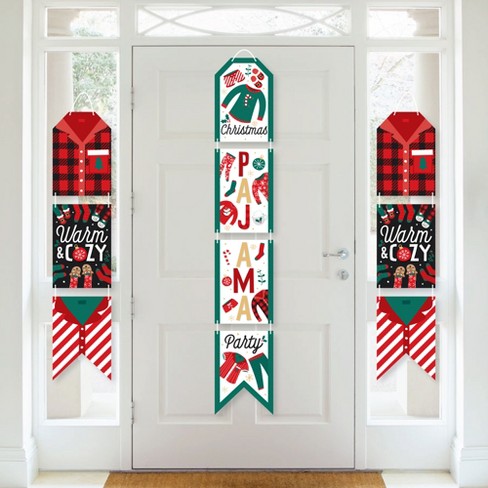 Big Dot Of Happiness Christmas Pajamas - Hanging Vertical Paper Door ...