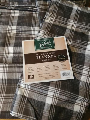 Queen Patterned Flannel Sheet Set Red Plaid : Target