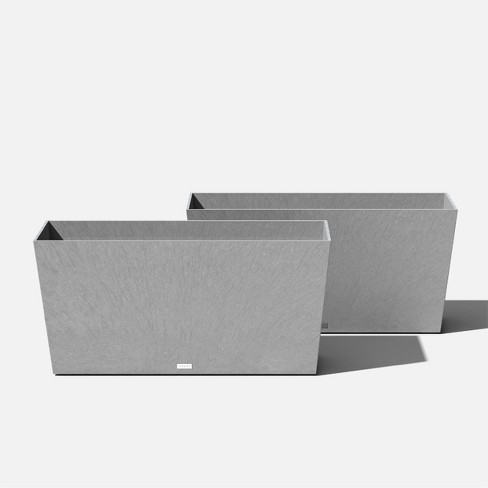Veradek Pure Series Midori 39" Plastic Planter 2-pack Gray : Target