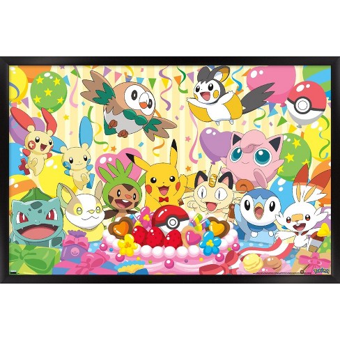 Trends International Pokémon - Birthday Party Framed Wall Poster Prints ...