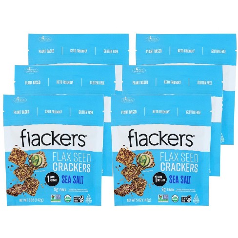 Flackers Sea Salt Flax Seed Crackers - Case Of 6/5 Oz : Target