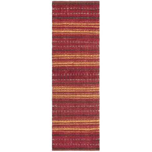 Natural Fiber Nf202 Hand Woven Runner Rug - Red/gold - 2'6"x8' - Safavieh. : Target