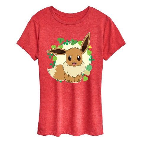 Women's Pokémon Eevee Leaves Short Sleeve Graphic T-shirt - Heather Red ...
